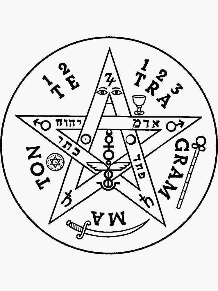 "Tetragrammaton Pentagram" Sticker for Sale by signsandsymbols | Redbubble