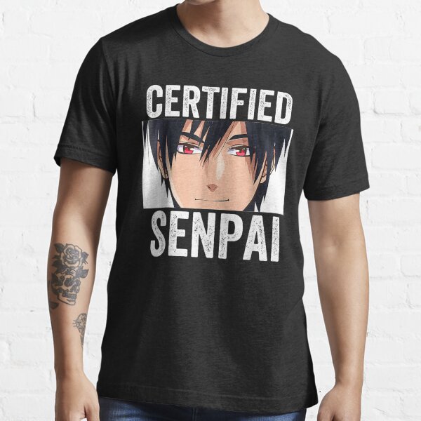 "Funny Anime Merch for Teen Boys and Weebs - Certified Senpai" T-shirt ...