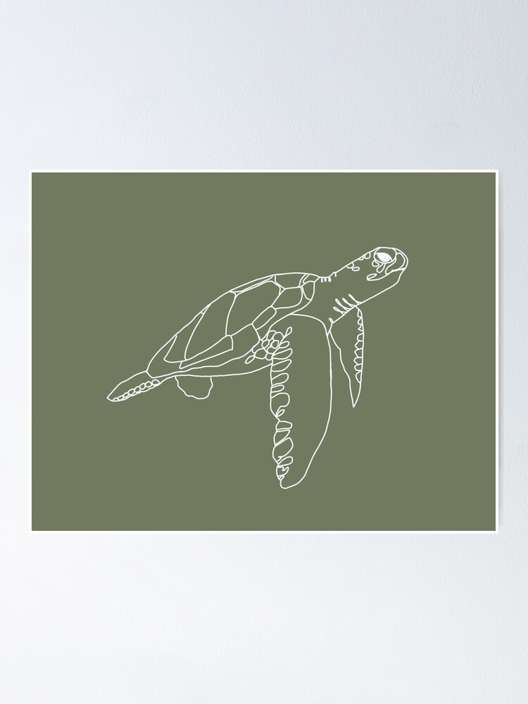 "Turtle Line Art" Poster for Sale by JoanThePainter | Redbubble