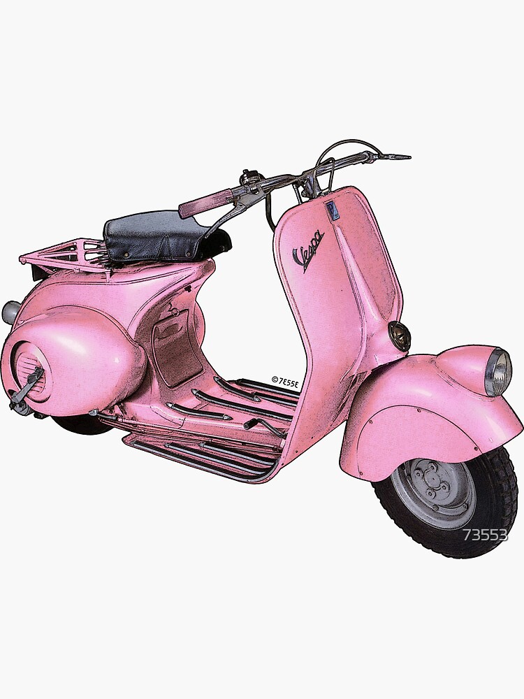 "Pink Vespa" Sticker by 73553 | Redbubble