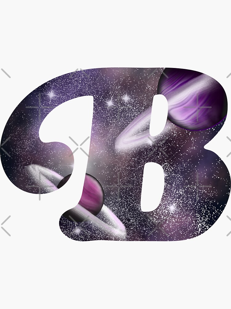 "Space themed letter B - Purple" Sticker by Chilling-Galaxy | Redbubble