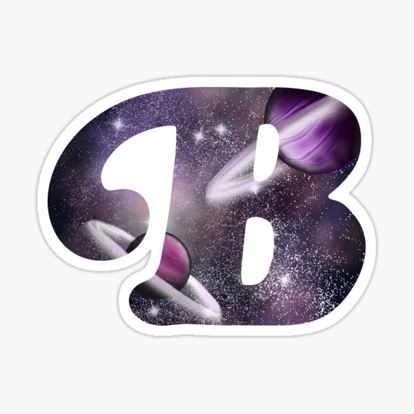 "Space themed letter B - Purple" Sticker by Chilling-Galaxy | Redbubble