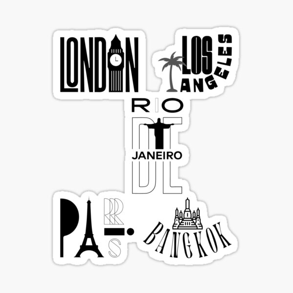 "The most famous cities in the world" Sticker for Sale by Brutsh88 ...