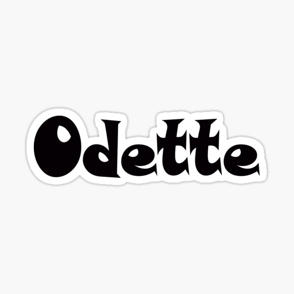 "Odette (font colour: black)" Sticker for Sale by AngelHarmony | Redbubble