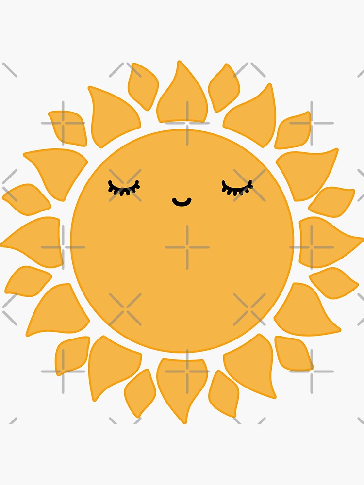 "Happy Sun" Sticker for Sale by PeachyLitchi | Redbubble