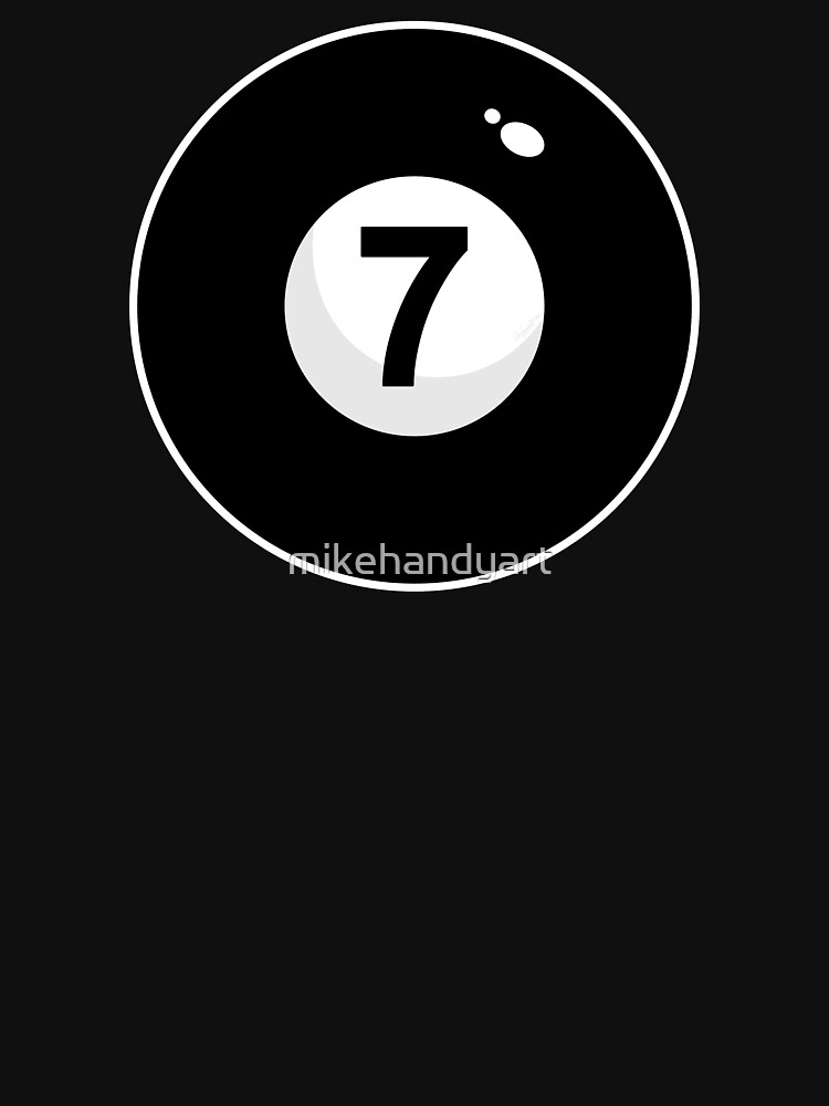 "Black Seven" T-shirt for Sale by mikehandyart | Redbubble | pool t ...