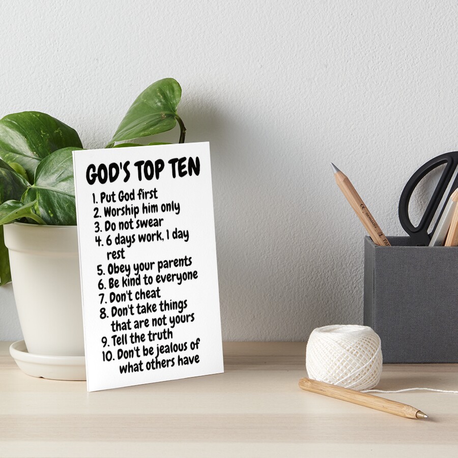 "Ten Commandments for Kids God's Top Ten" Poster for Sale by MimsTees ...