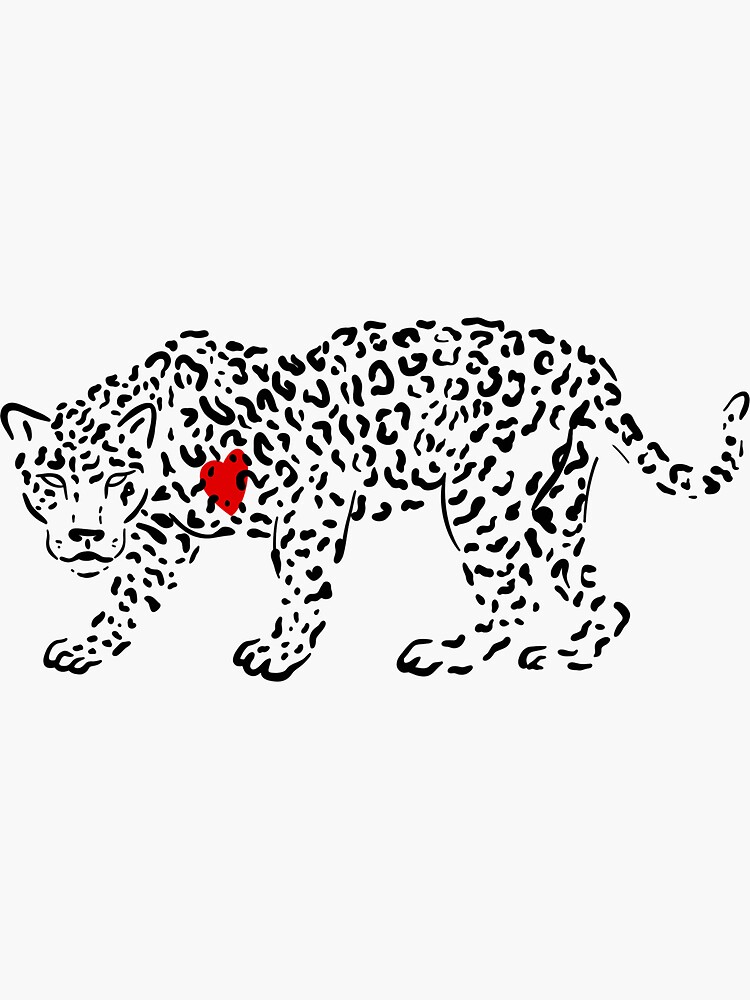 "Wild Cat Leopard Line Art" Sticker for Sale by VADIMproducts | Redbubble