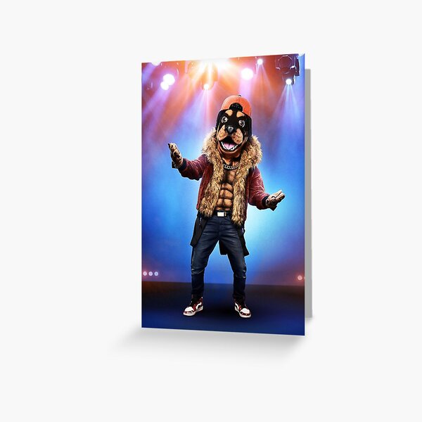 "The Masked Singer Rottweiler Dog" Greeting Card by PostersForRoom ...