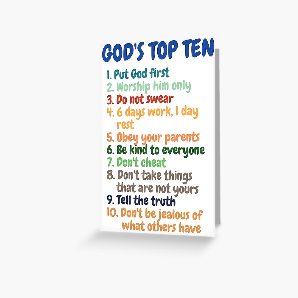 "Ten Commandments for Kids God's Top Ten" Poster for Sale by MimsTees ...
