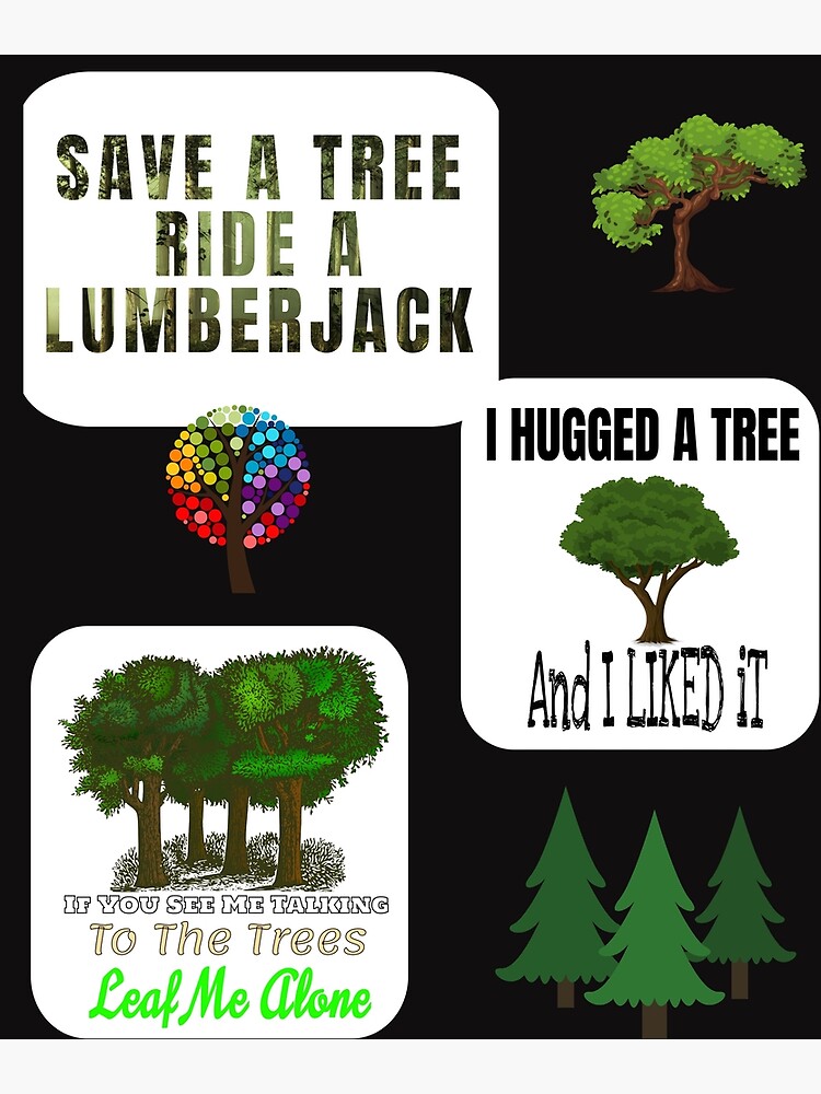 "Tree Themed Sticker Pack" Poster for Sale by PheeMart | Redbubble