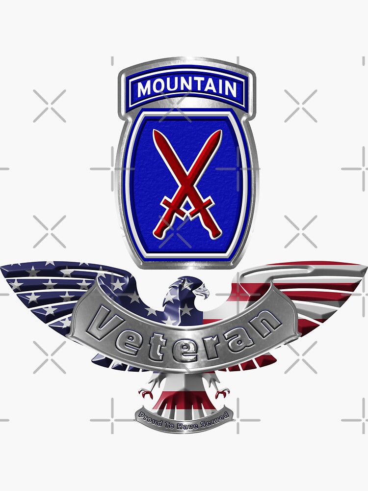 "10th Mountain Division Veteran" Sticker for Sale by SoldierAlways ...