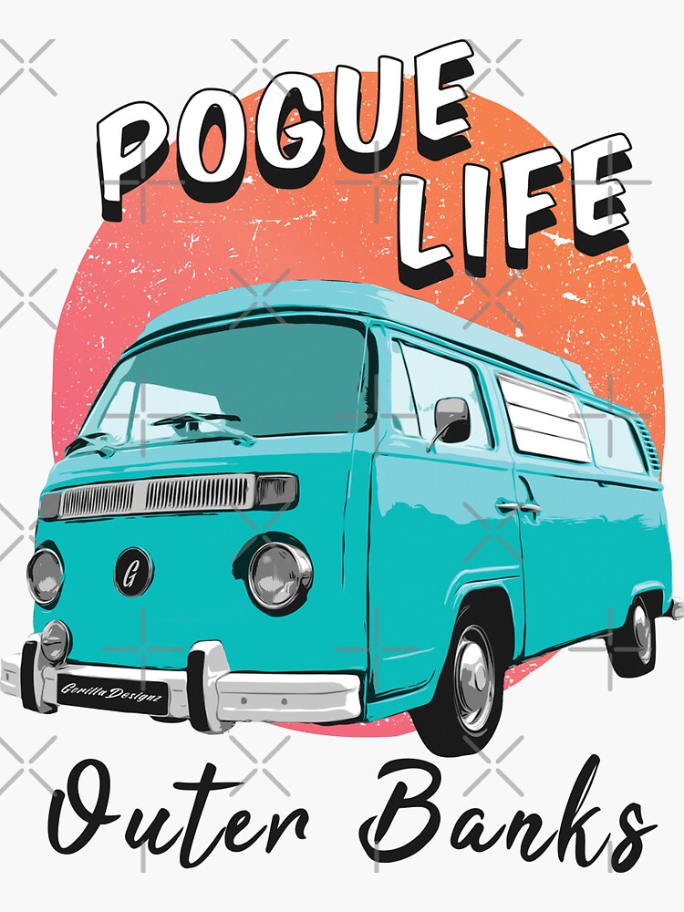 "pogue life outer banks" Sticker for Sale by GorillaDesignz | Redbubble