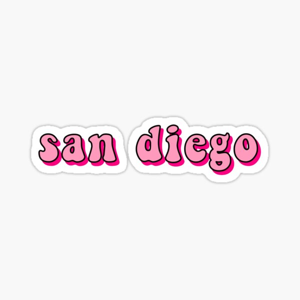 "pink san diego " Sticker for Sale by barrybbenson | Redbubble