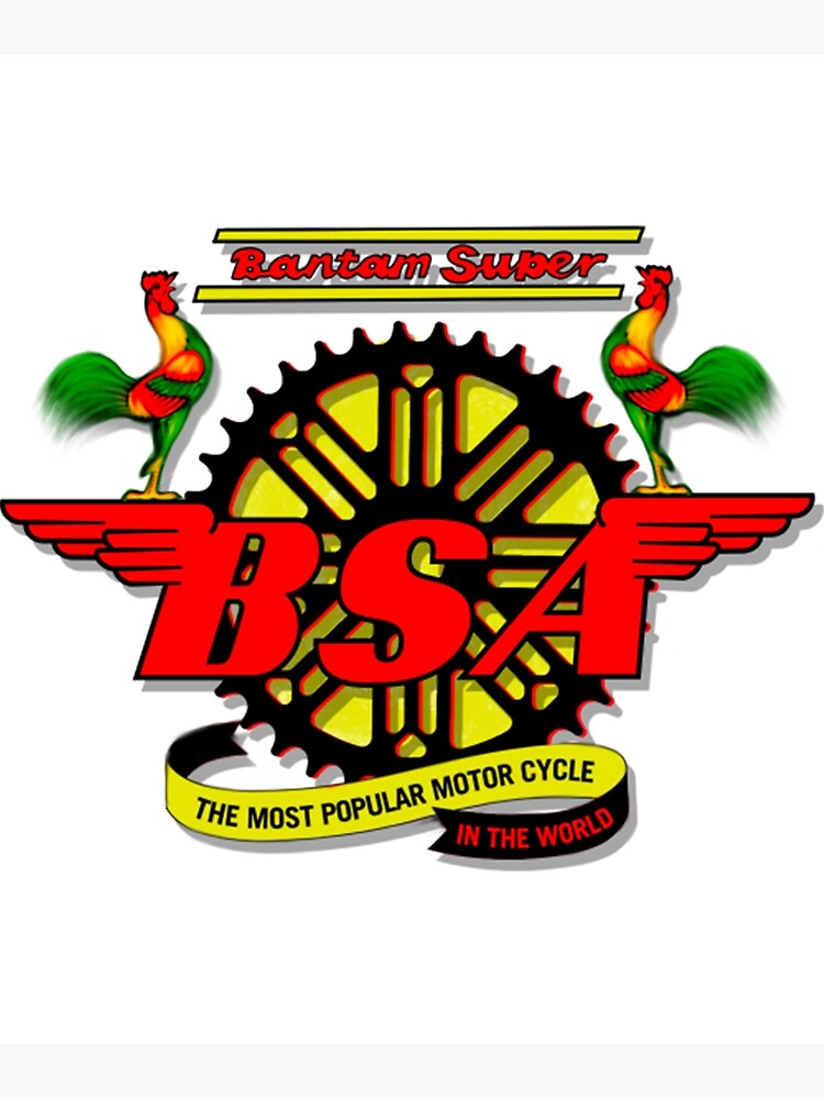 "BSA Bantam Super Small Motorcycle " Poster for Sale by AgelessMoxie ...