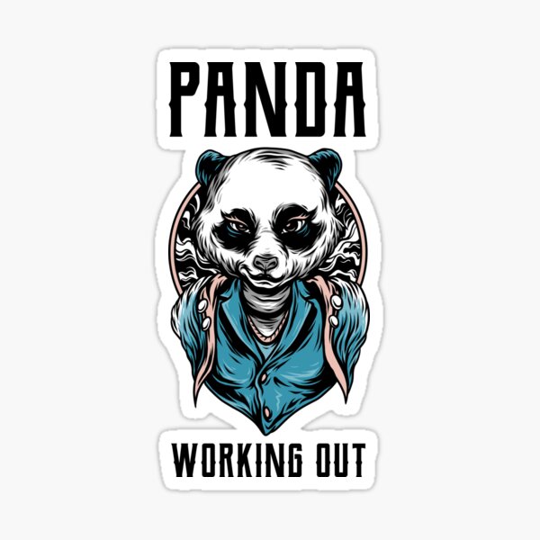 "panda working out" Sticker for Sale by fhodgson | Redbubble