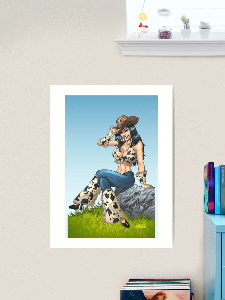 Cowgirl Tipping Hat Drawing