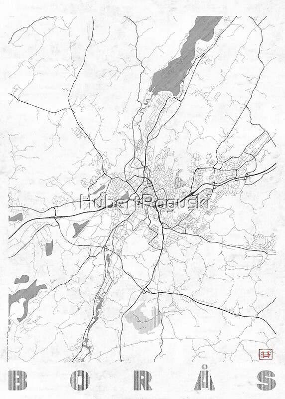 "Boras Map Line" by HubertRoguski | Redbubble