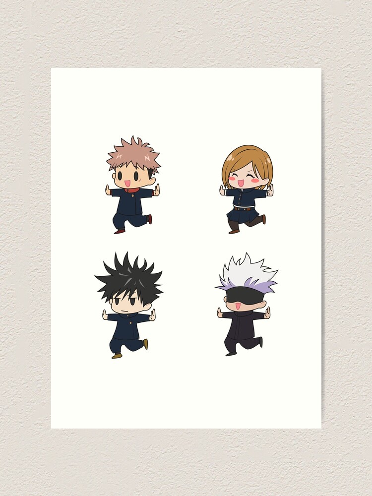 "Jujutsu Kaisen Itadori Nobara Fushiguro Gojo Chibis" Art Print for ...