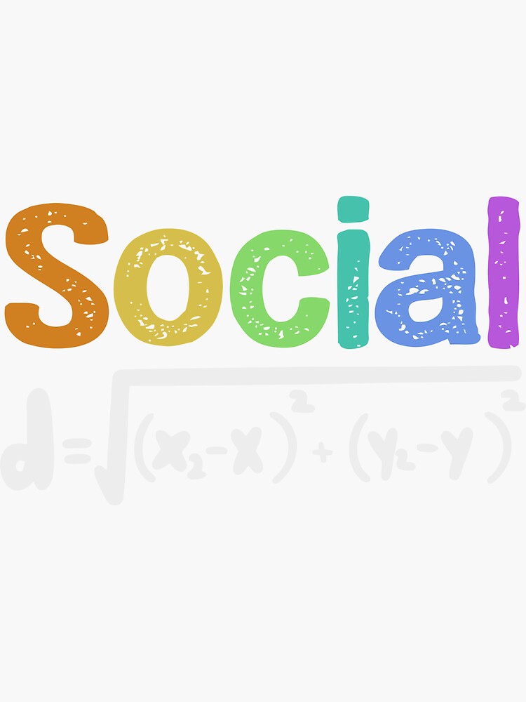 "Social Distance Formula Math Quarantine 2020 Funny" Sticker for Sale ...