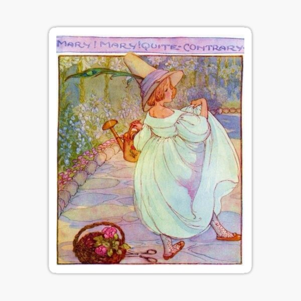 "Mary Mary Quite Contrary Vintage Illustration " Sticker for Sale by ...