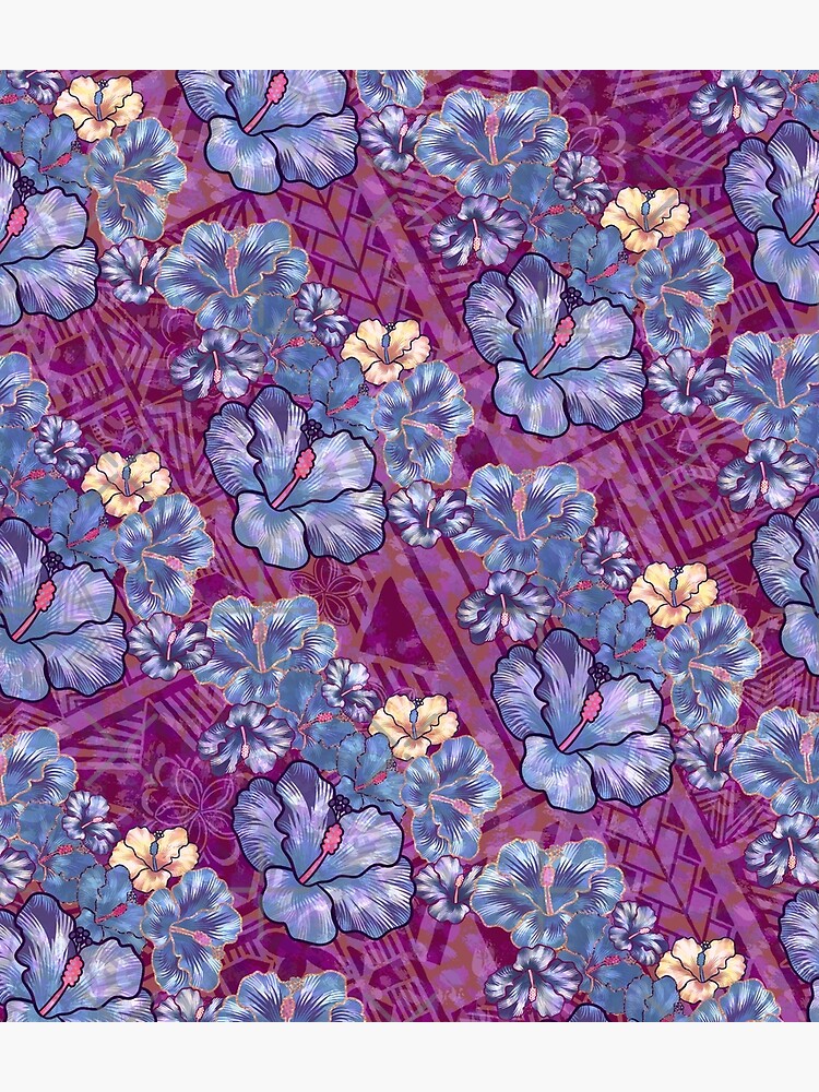 "Samoan Old Tribal Tropical Hibiscus Pattern" Poster for Sale by ...