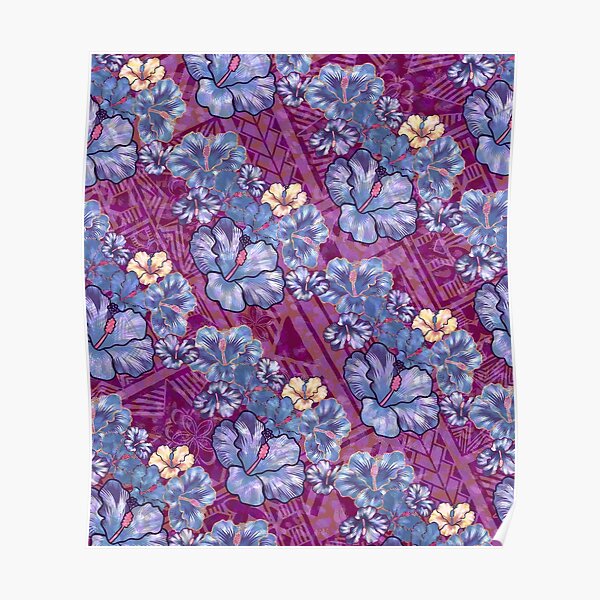 "Samoan Old Tribal Tropical Hibiscus Pattern" Poster for Sale by ...