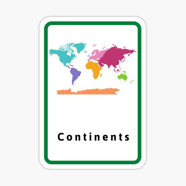 "Continents" Sticker for Sale by MixminBellys | Redbubble