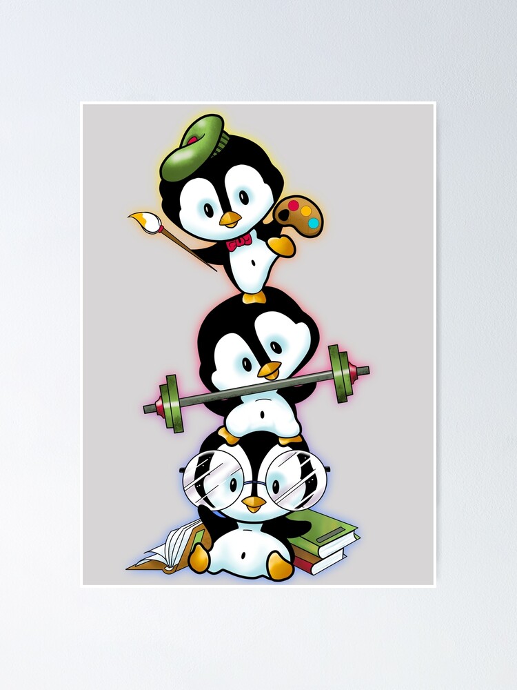 "Penguin Power" Poster by SlipperyPalm | Redbubble