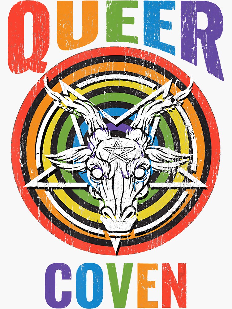 Pegatina «Queer Coven LGBTQ Bruja Arco Iris Pentagrama Satánico ...
