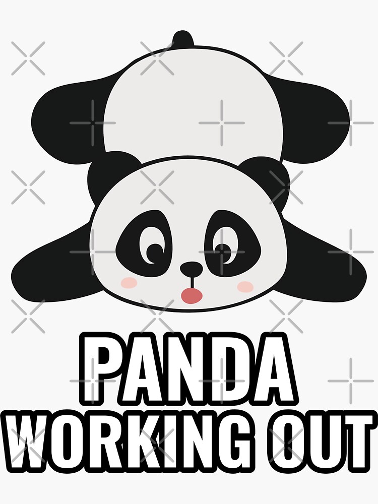 "Panda Working Out" Sticker for Sale by cerebration | Redbubble