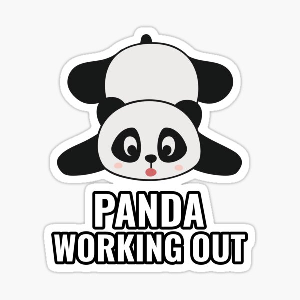 "Panda Working Out" Sticker for Sale by cerebration | Redbubble