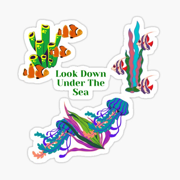"Look Down Under The Sea" Sticker for Sale by dawk8701 | Redbubble