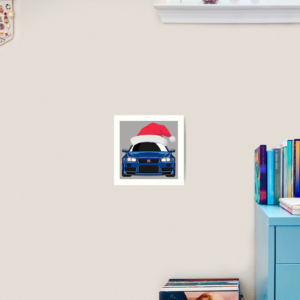 "Merry Christmas { Skyline GTR R34 }" Art Print for Sale by MOTOSHIFT ...