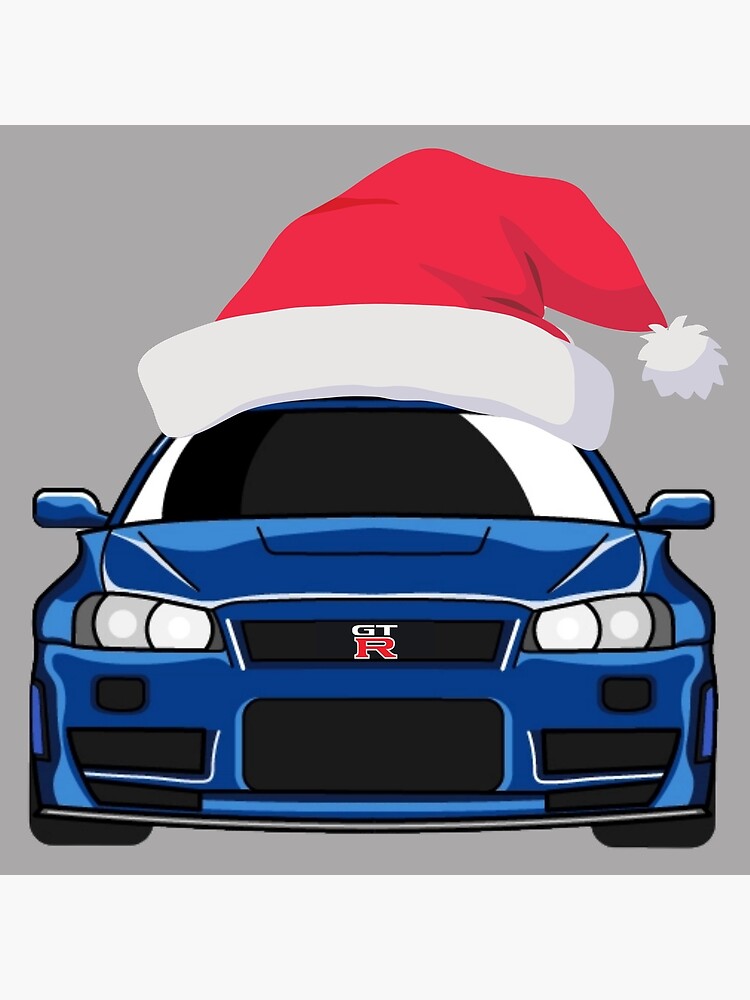 "Merry Christmas { Skyline GTR R34 }" Art Print for Sale by MOTOSHIFT ...