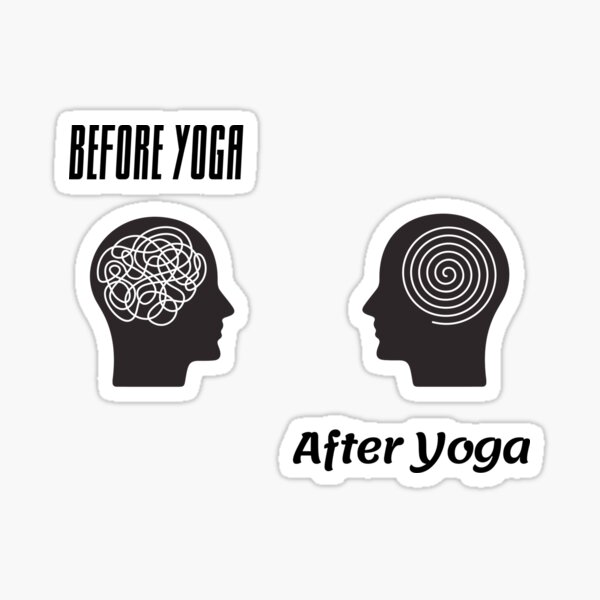 "Before and After Yoga" Sticker for Sale by DesignSpring | Redbubble