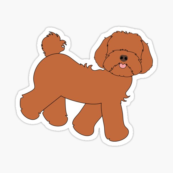 "Cute Red Ruby Maltipoo Moodle Dog" Sticker for Sale by Lulupainting ...