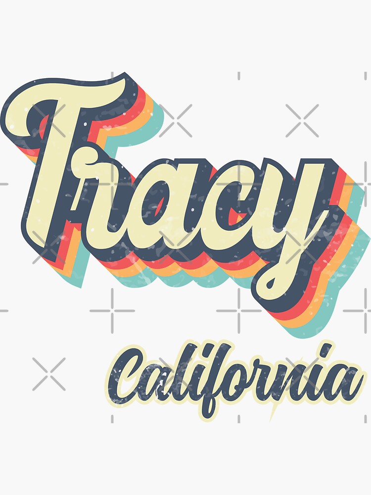 "Tracy City California Retro Vintage 70s rainbow" Sticker for Sale by ...