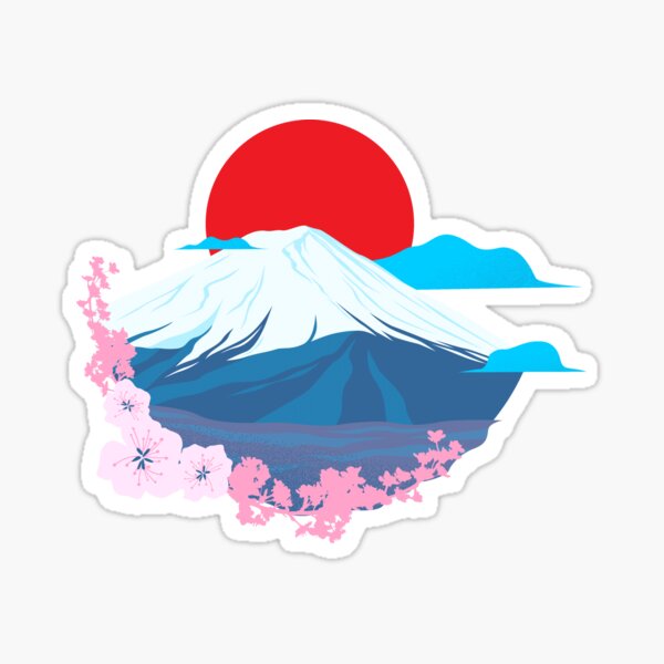 "Japan Fuji Red Sun" Sticker for Sale by New-Life97 | Redbubble