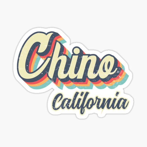 "Chino City California Retro Vintage 70s rainbow" Sticker for Sale by ...