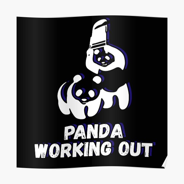 "Panda Working Out" Poster for Sale by NuarzDesign | Redbubble