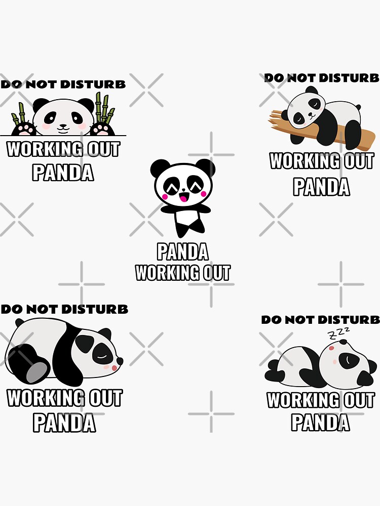 "Panda Working Out Do Not Disturb Cute Panda" Sticker for Sale by ...