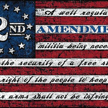 "2nd Second Amendment Flag, 1791 Vintage American Flag" Art Print for Sale by Graphic Master ...