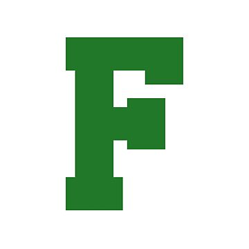 "Alphabet, Green F, Sports letter F" Sticker for Sale by TheCultStuff ...