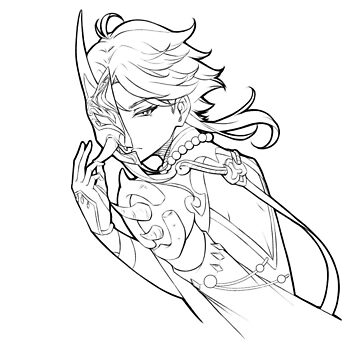 "GENSHIN IMPACT - Xiao Lineart" Sticker for Sale by catchingsunrays ...