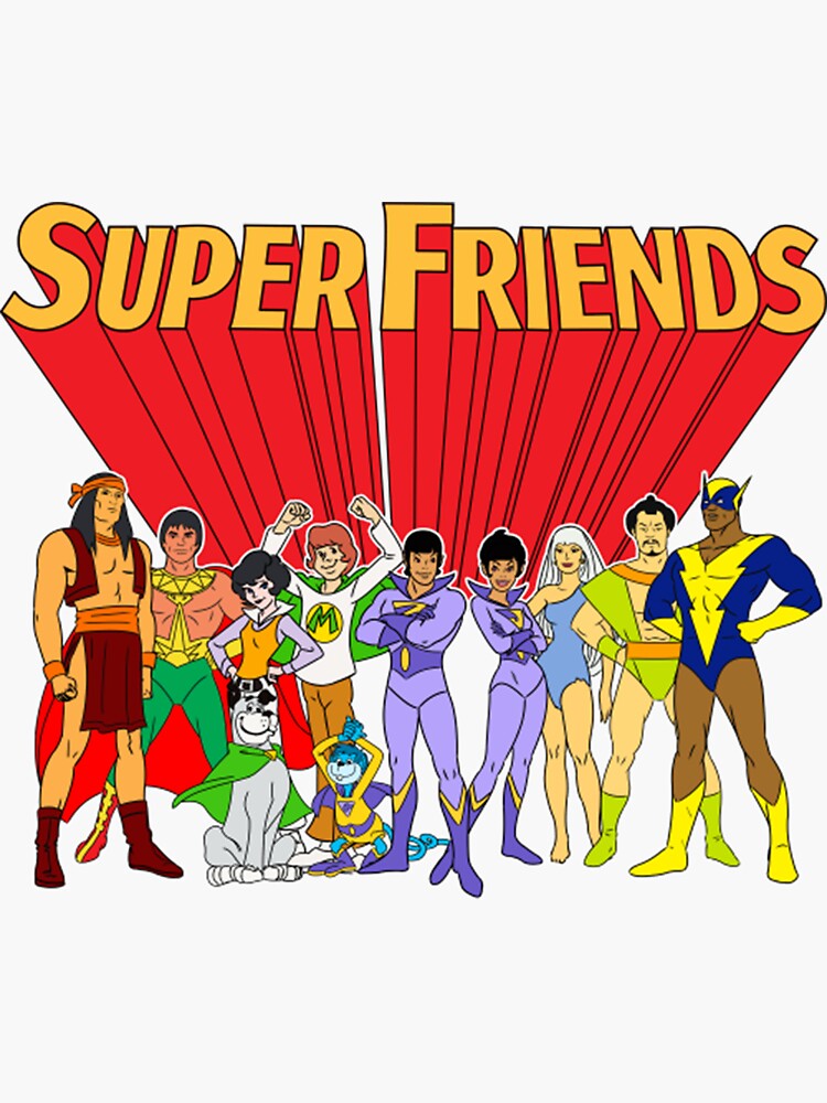 "Super Friends T-ShirtSuper Friends " Sticker for Sale by LinBurta ...