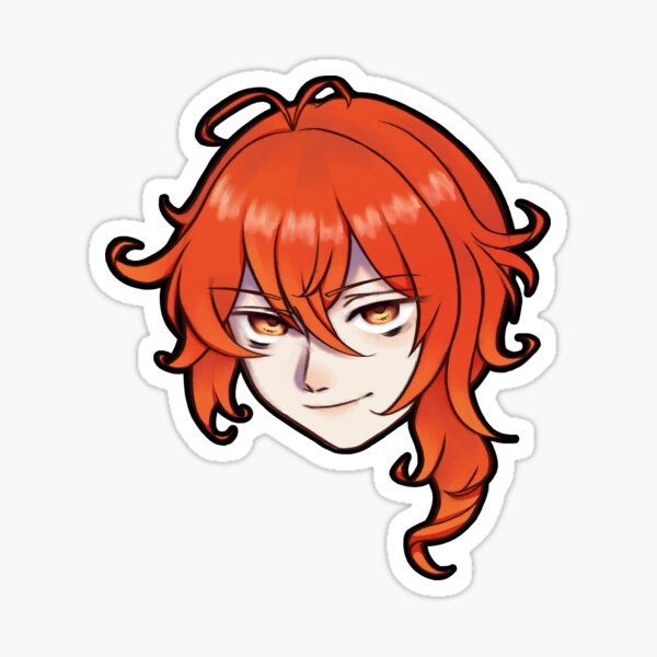 "Diluc - Genshin Impact Sticker" Sticker for Sale by ozqneart | Redbubble
