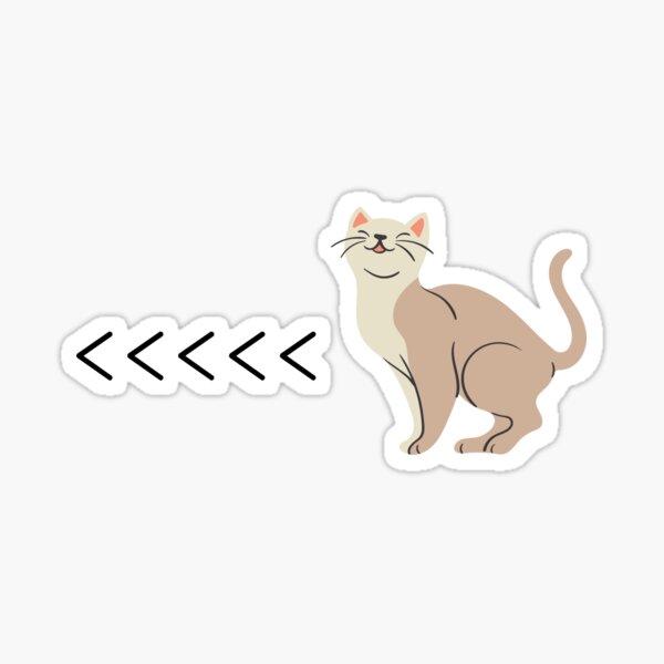 "Cat >>>>>" Sticker by auge99 | Redbubble