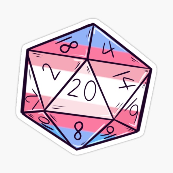 "Pride Trans D20 Tabletop RPG Dice Sticker" Sticker for Sale by ...