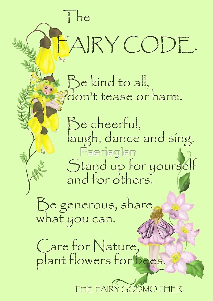 "The Fairy code of good conduct." by Faerieglen | Redbubble